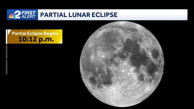 Partial lunar eclipse visible on Tuesday night