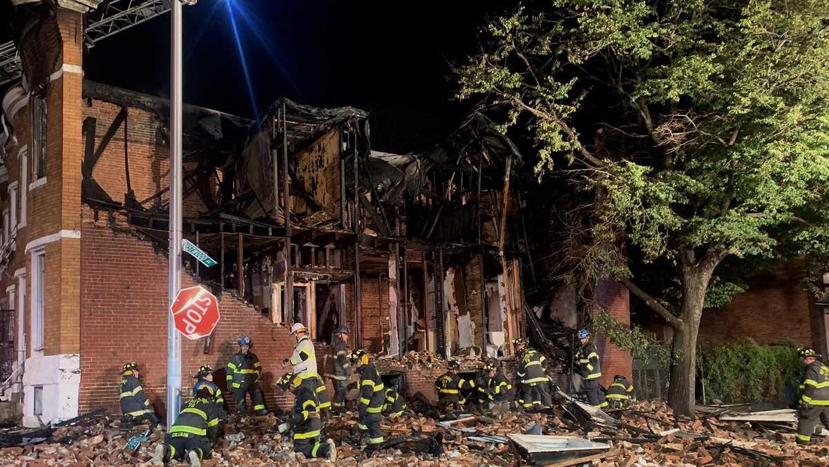 Explosion levels vacant rowhome in west Baltimore