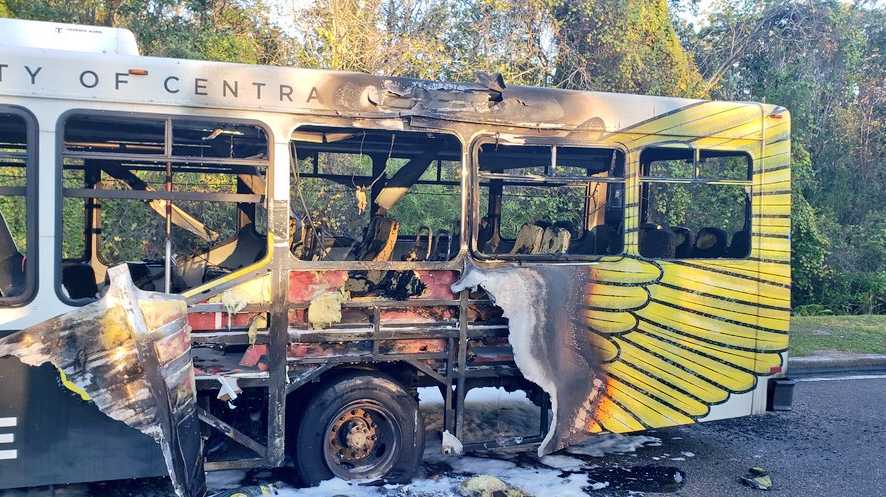 UCF shuttle bus goes up in flames, no injuries