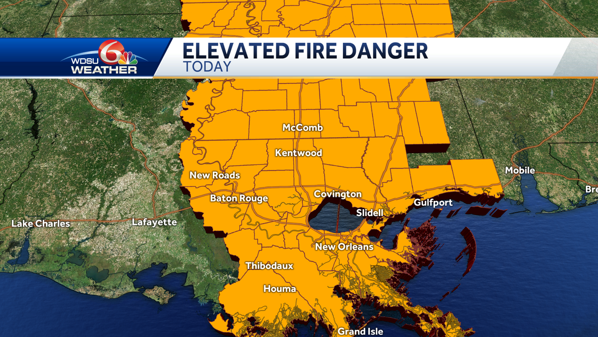 Elevated Fire Danger for New Orleans as Extreme Drought Spreads
