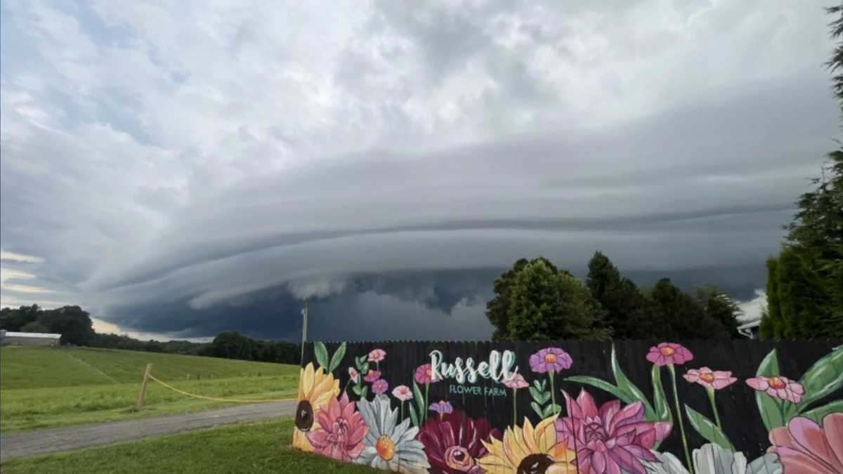 Ominous storm clouds in North Carolina over the Foothills Friday