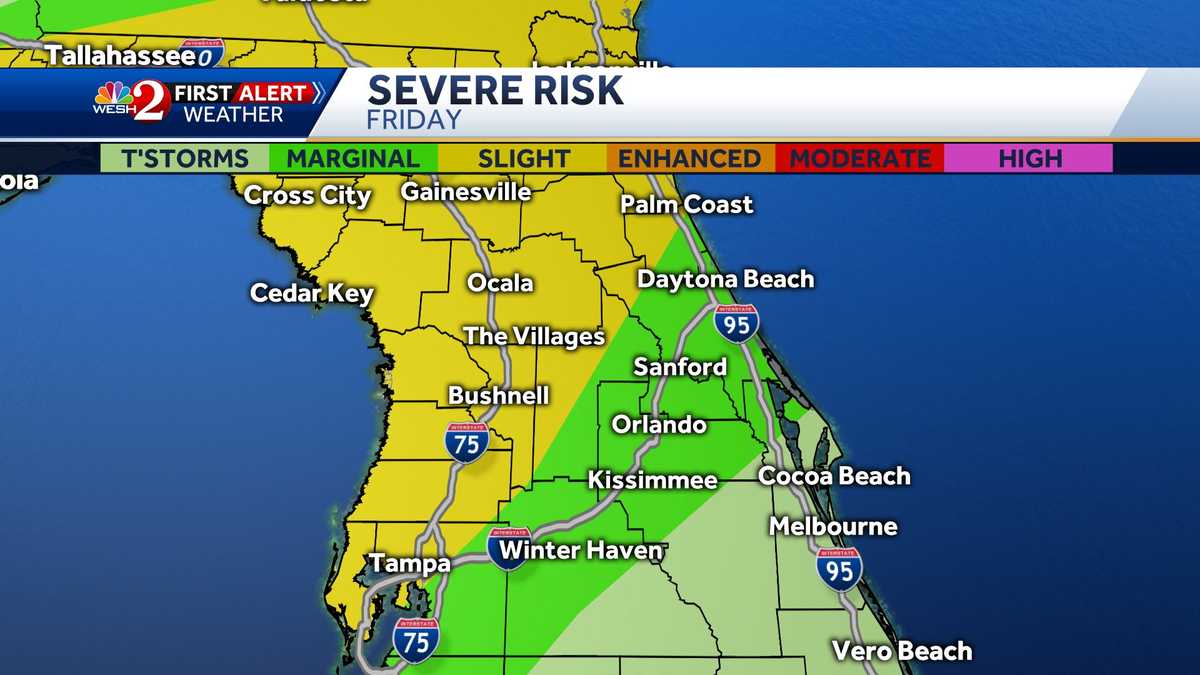 Central Florida under ‘marginal’ risk for severe weather Friday