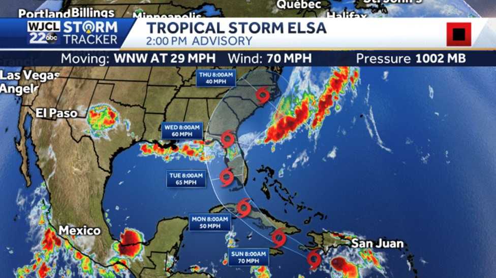 Elsa has been downgraded but still looking to track our way. Here's ...