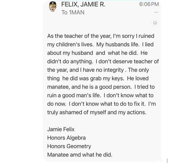 Florida police release email allegedly linked to Jamie Felix