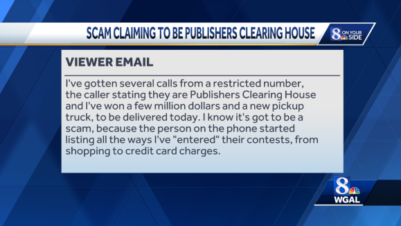 Scam using Publishers Clearing House name still circulating