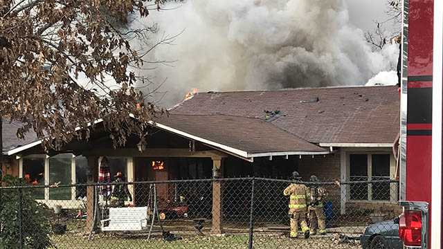 Firefighters battle Jackson blaze