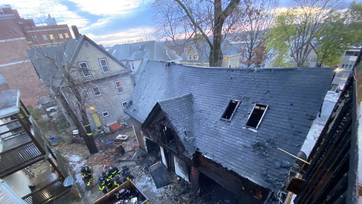Raging fire spreads to nearby homes in Dorchester