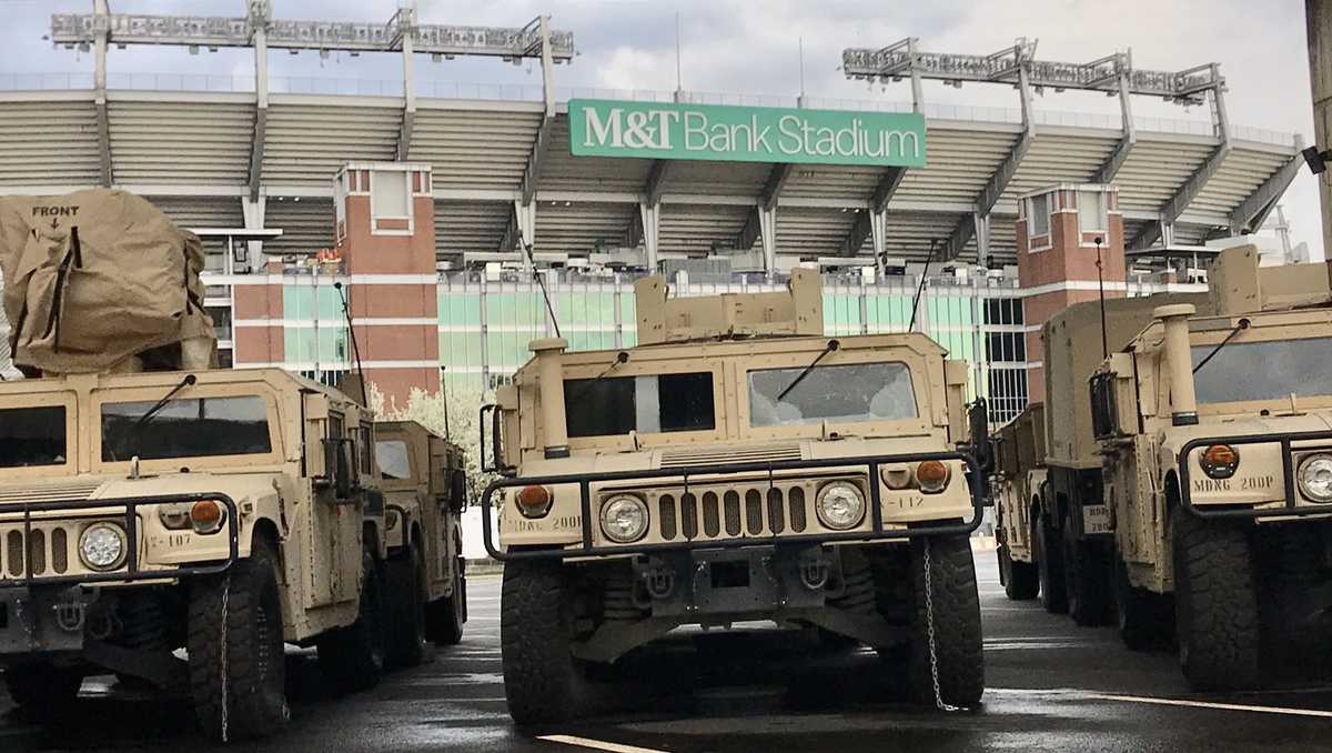 National Guard prepares tents for possible health screenings