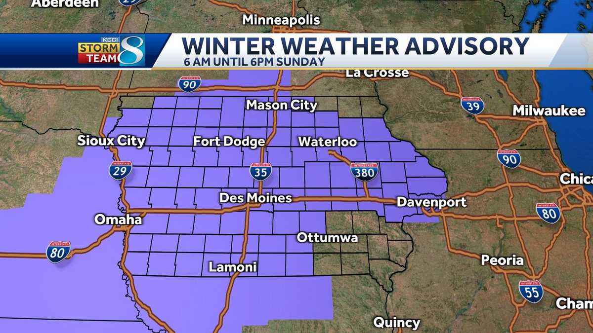 Winter weather advisory issued ahead of ice, snow on Sunday
