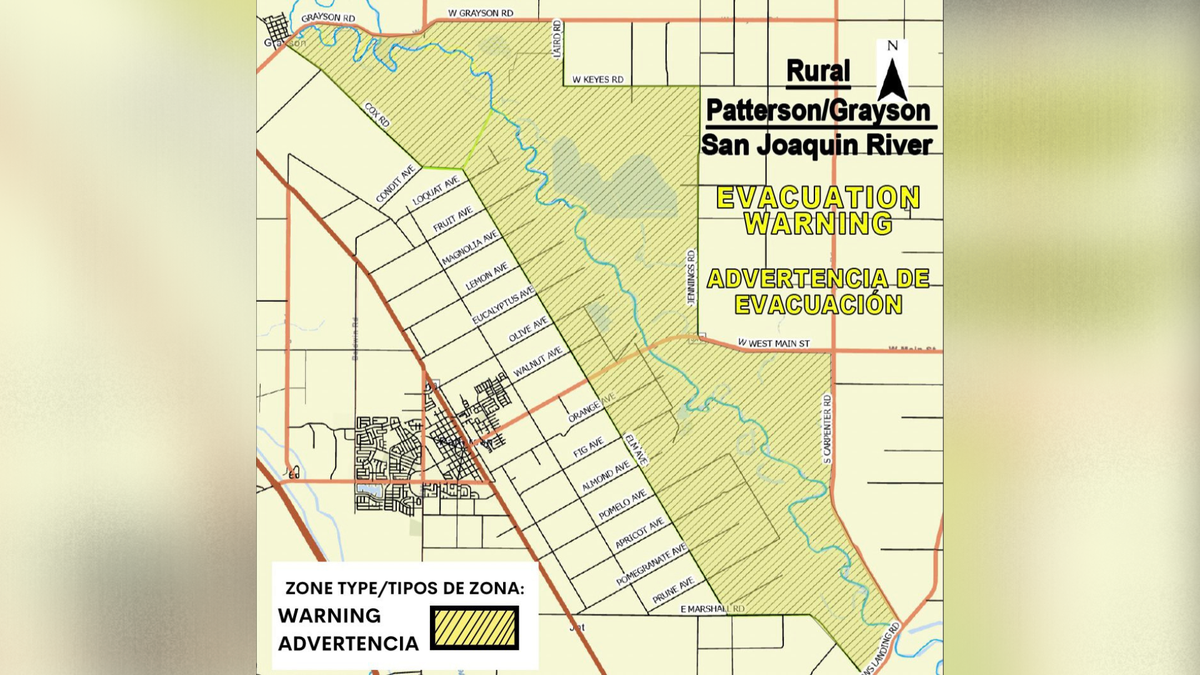 Evacuation warning issued for parts of Stanislaus County