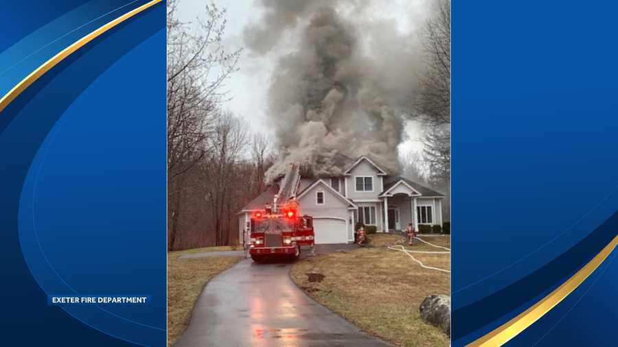 Crews from multiple towns battle 2-alarm fire in Exeter