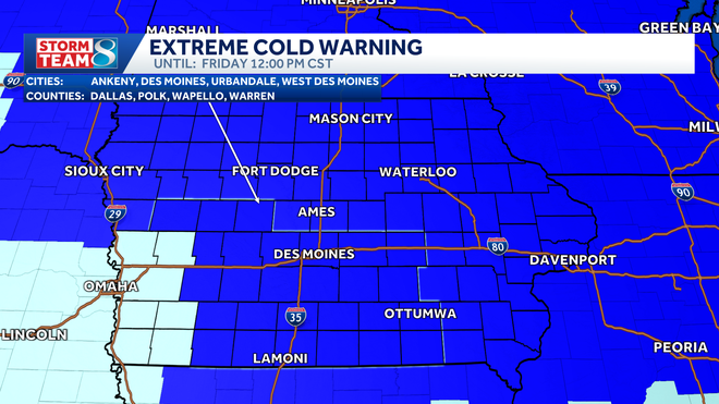 Des Moines weather: Dangerously cold wind chills tonight and Friday