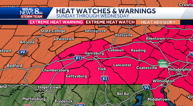 EXCESSIVE HEAT WARNING goes into effect Sunday at 11 a.m.