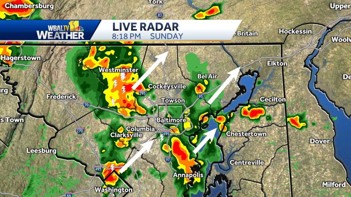 Thunderstorms move through parts of Maryland overnight