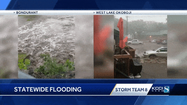 Heavy rain on Sunday causes flooding concerns across Iowa