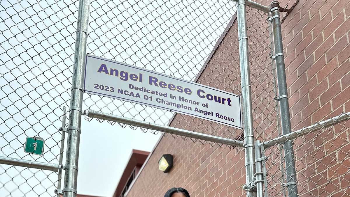 The Basketball court that Angel Reese grew up playing on has been named ...