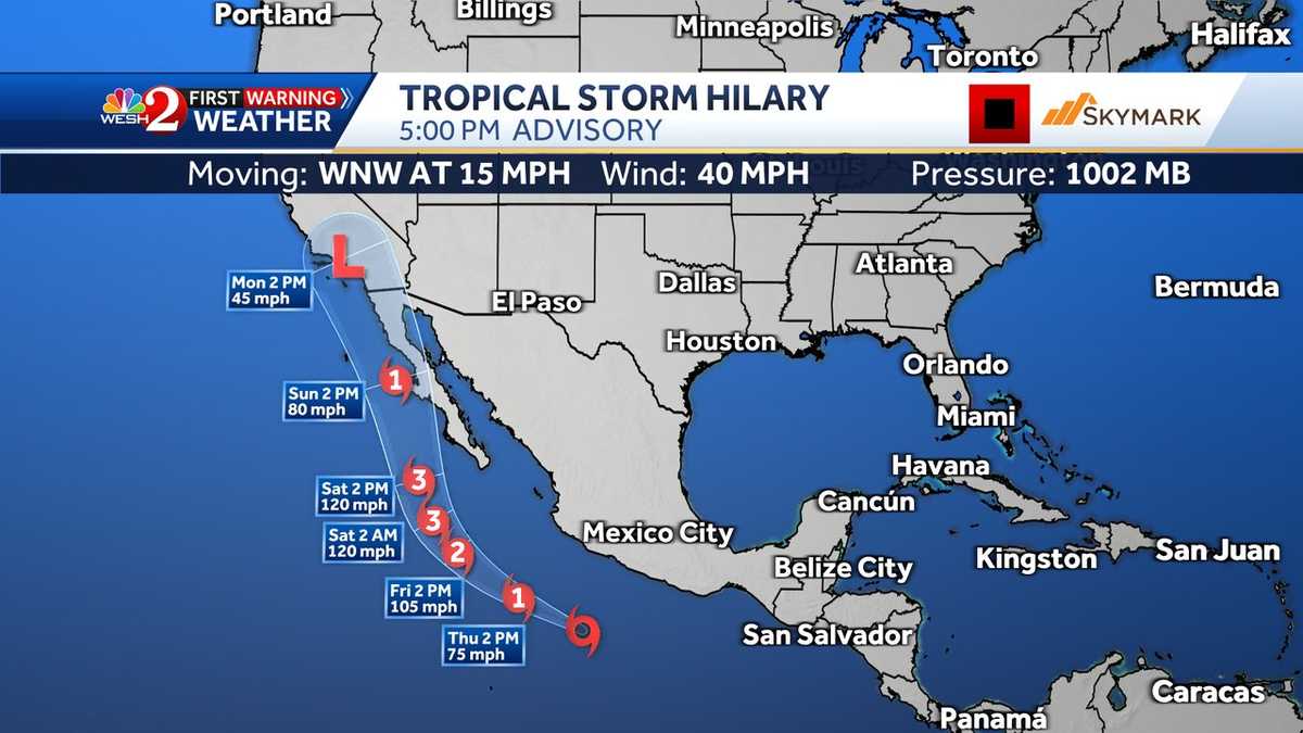 Tropical storm tracker: Hilary forecast to heavy rain to Cali