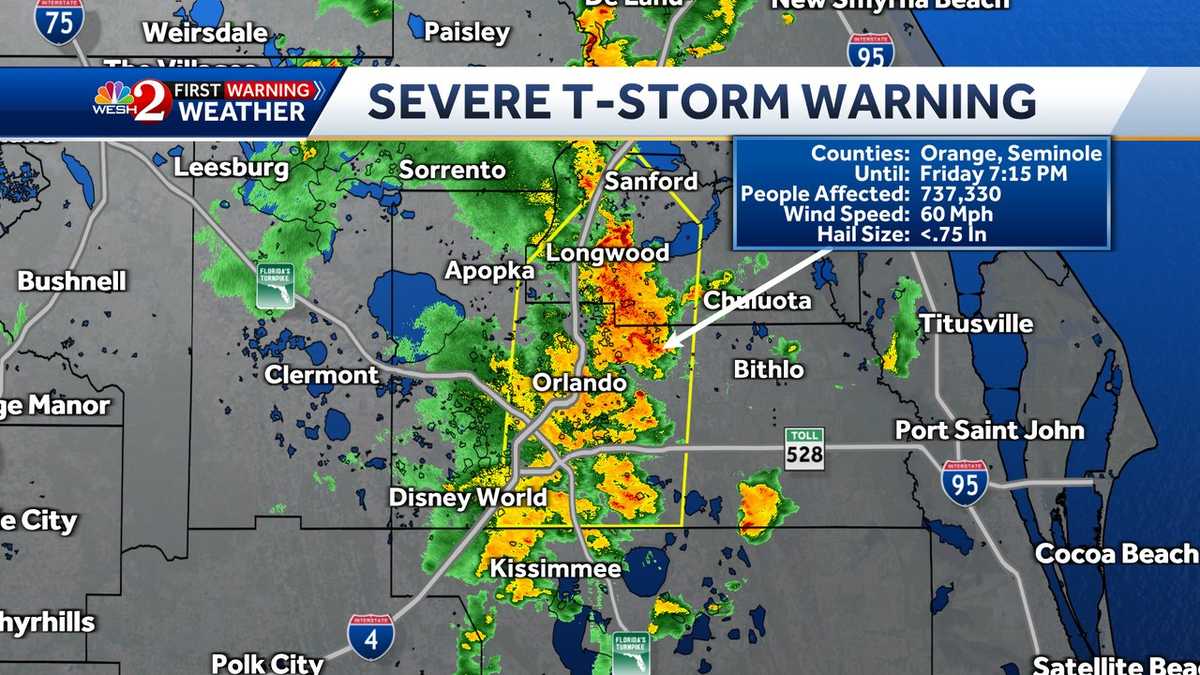 Severe weather in Orange County prompts thunderstorm warning