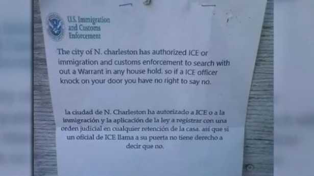 Fake ICE flyers in North Charleston say homes can be searched without a ...