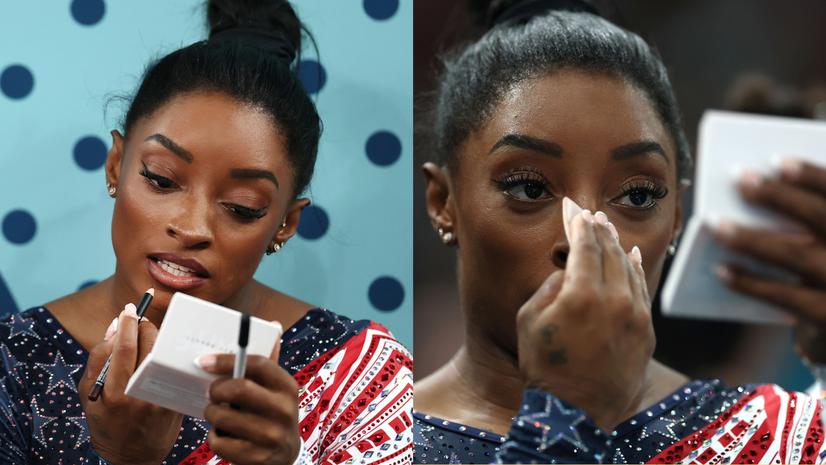 Simone Biles seen using Fenty Beauty product for Olympics glam