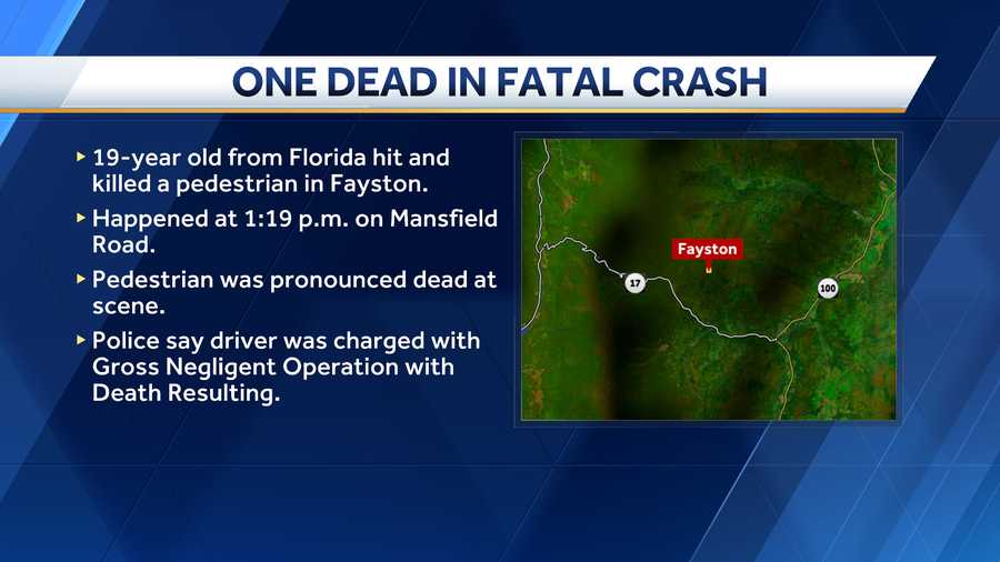 One dead in Fayston fatal crash, driver in custody police say
