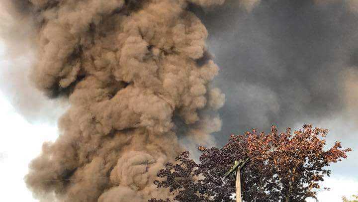 Fire hydrant ruptures after garage fire in Hopewell Township