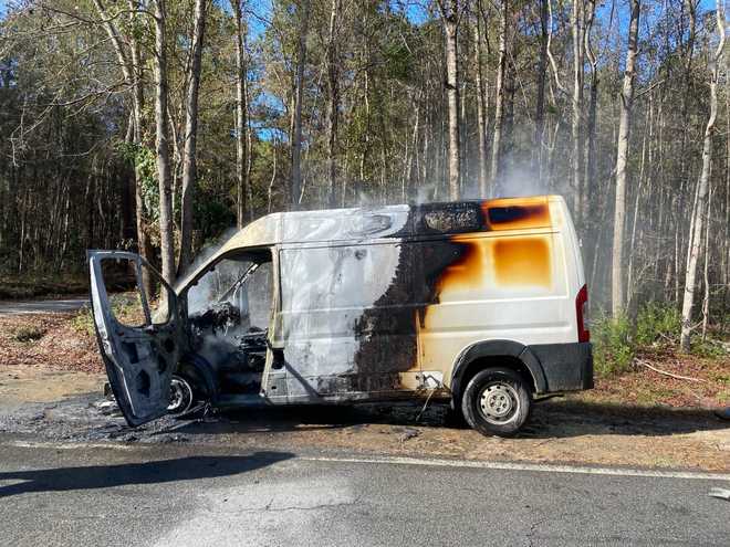 Liberty County: FedEx truck and packages damaged in Midway fire