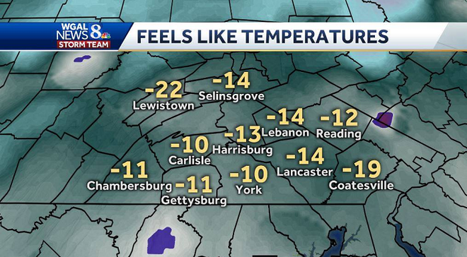 Central Pennsylvania weather: Bitterly cold; wind chill advisory until ...