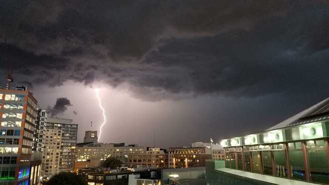 Storms pound the region with heavy downpours, hail