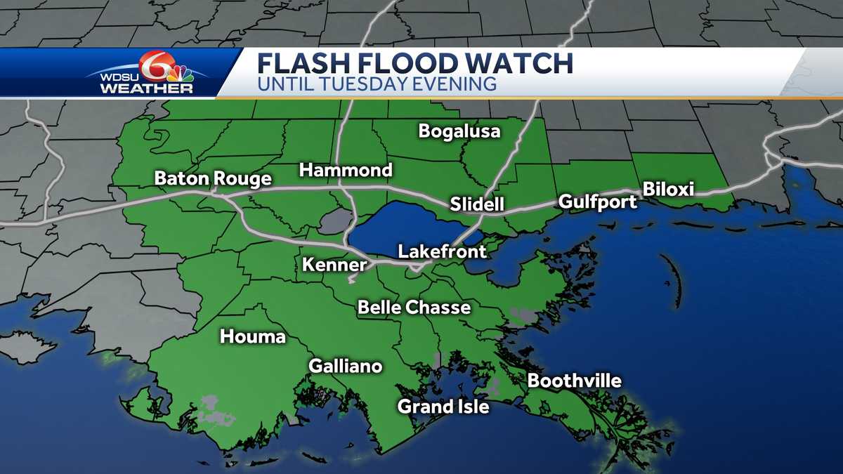 Flash Flood Watch until Tuesday evening