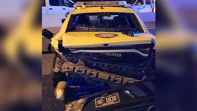 Man arrested after striking trooper's patrol car in Orange County