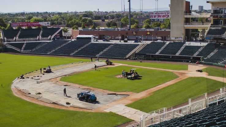 What does it take to transform Isotopes Park into NM United soccer field?