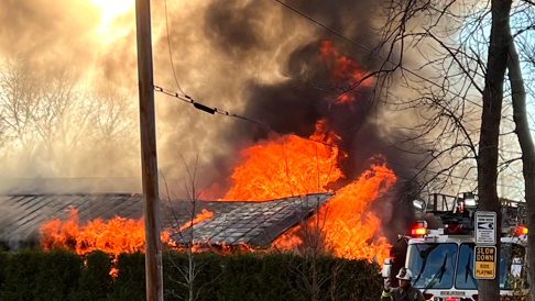 Shelburne Road reopens following structure fire, officials say