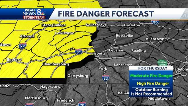 Increased fire danger across south-central Pa.