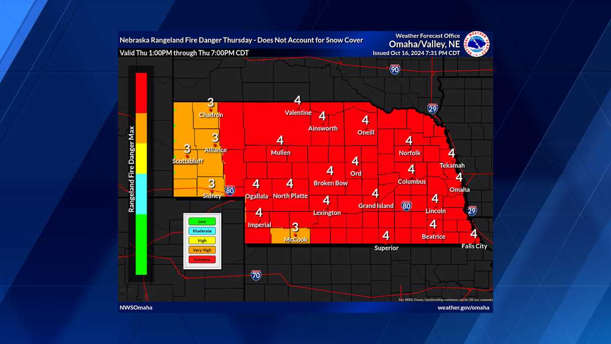 Nebraska under highest level wildfire risk
