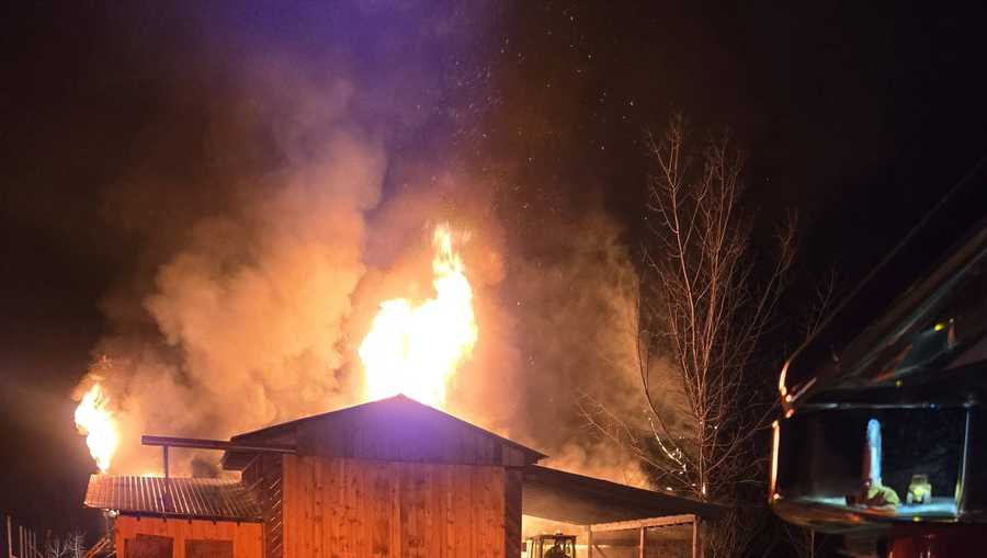 Firefighters battle structure fire in Rutland, no one injured