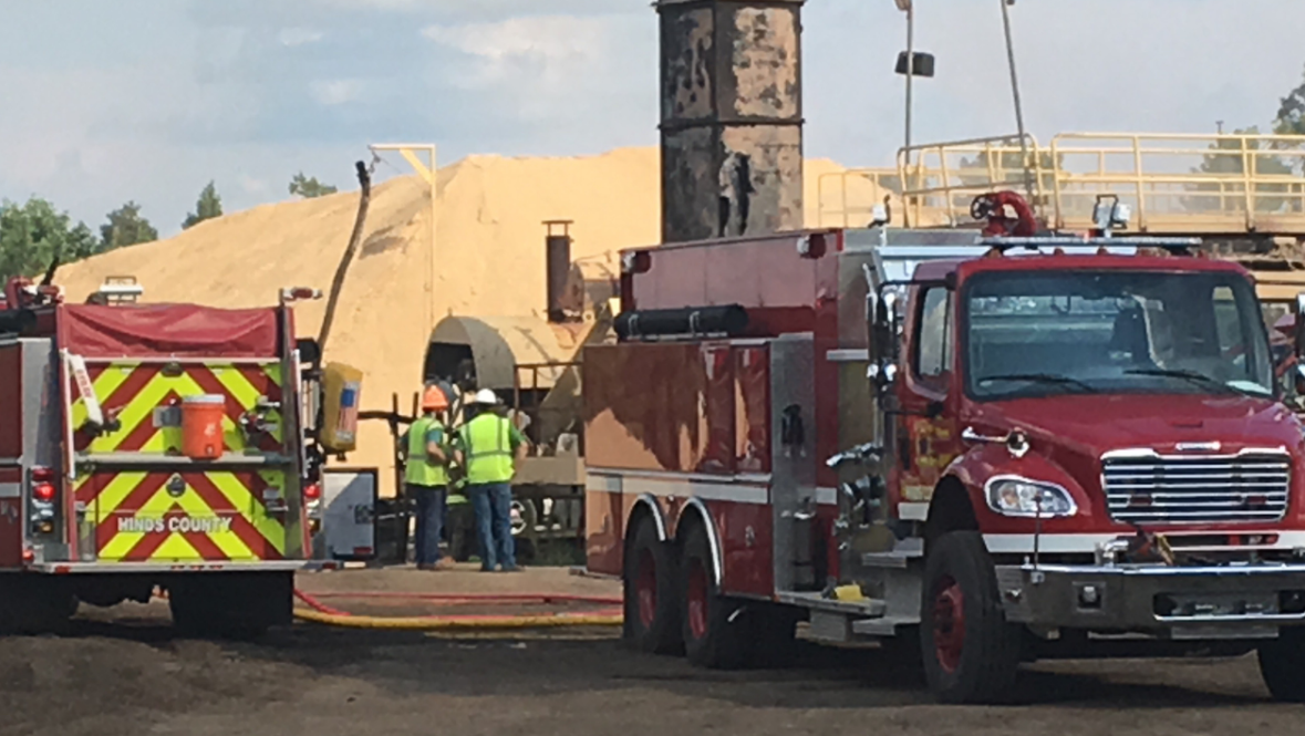 Fire crews respond to fire at asphalt plant