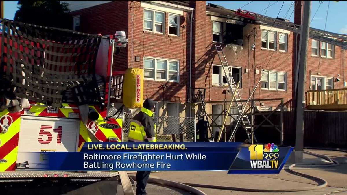Firefighters battle rowhome fire in southeast Baltimore
