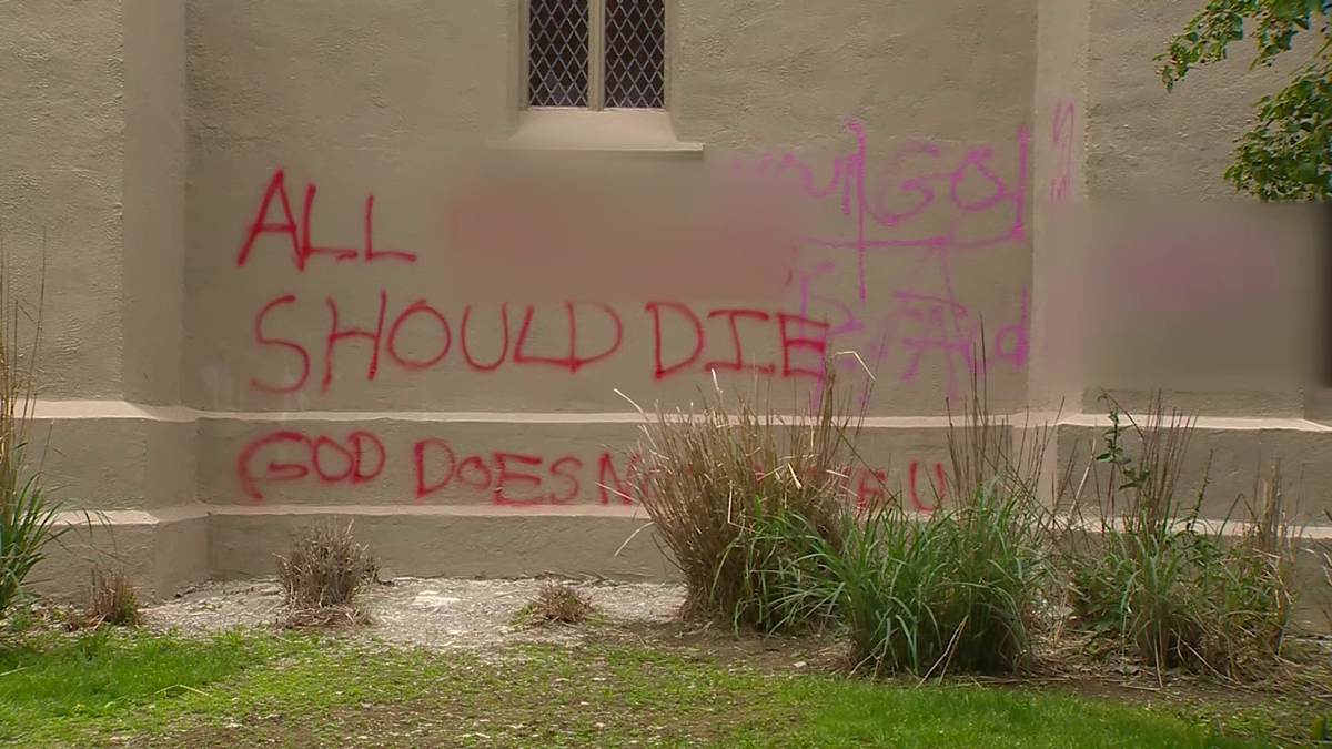 Hateful, homophobic graffiti scrawled on Jamaica Plain church during ...