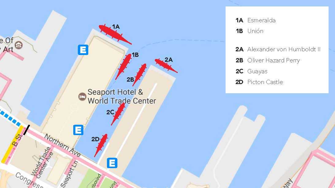 Which ships do you want to see? Sail Boston berthing maps