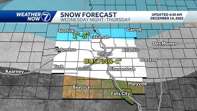 Omaha forecast: Light snow expected to fall Wednesday into Thursday