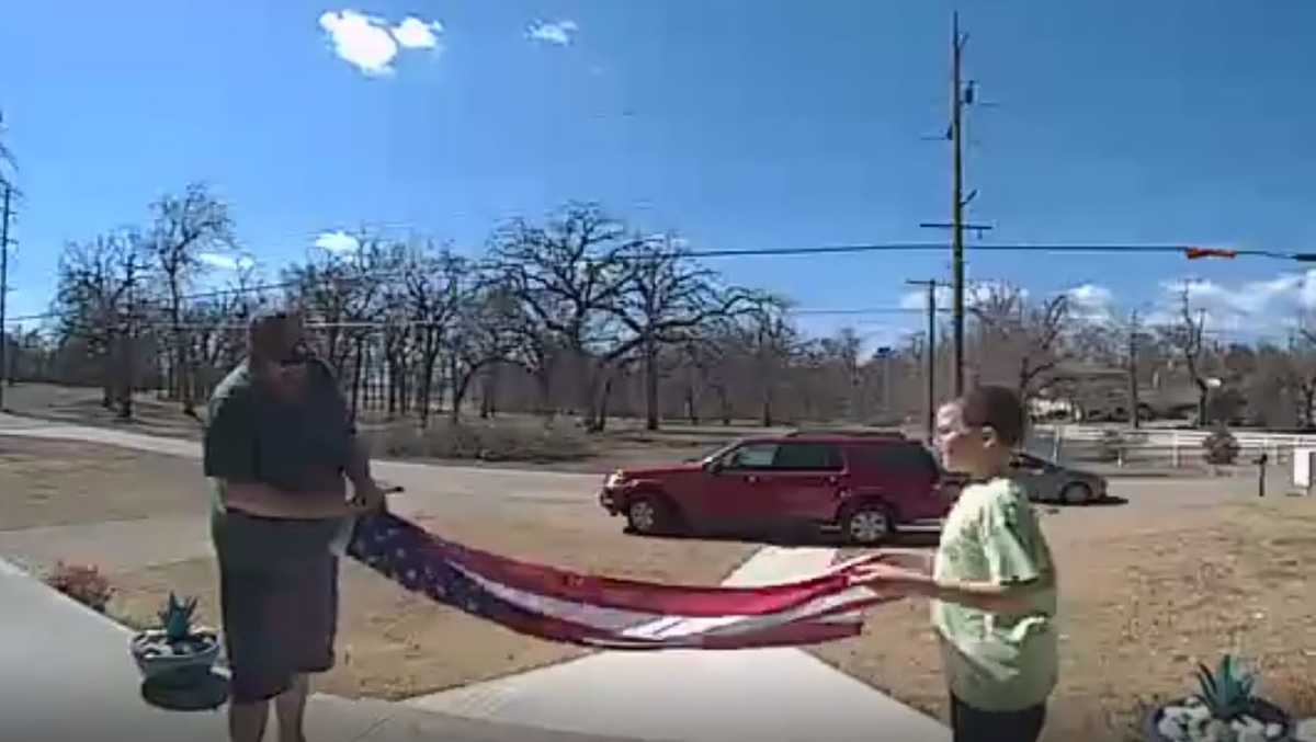 WATCH: Doorbell cam captures moment when man teaches child how to fold ...