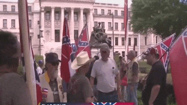 Flag supporters rally at state Capitol