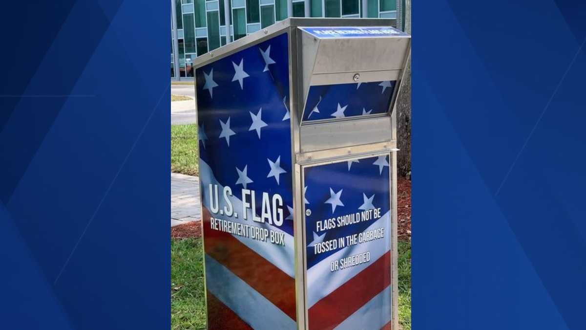Flag retirement box was set up outside Cape Coral City Hall