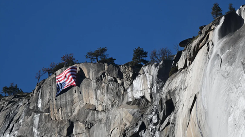 Why there’s an upside-down American flag hanging in Yosemite National Park