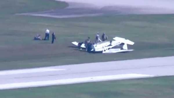 Plane flips during landing at Bowman Field, officials say