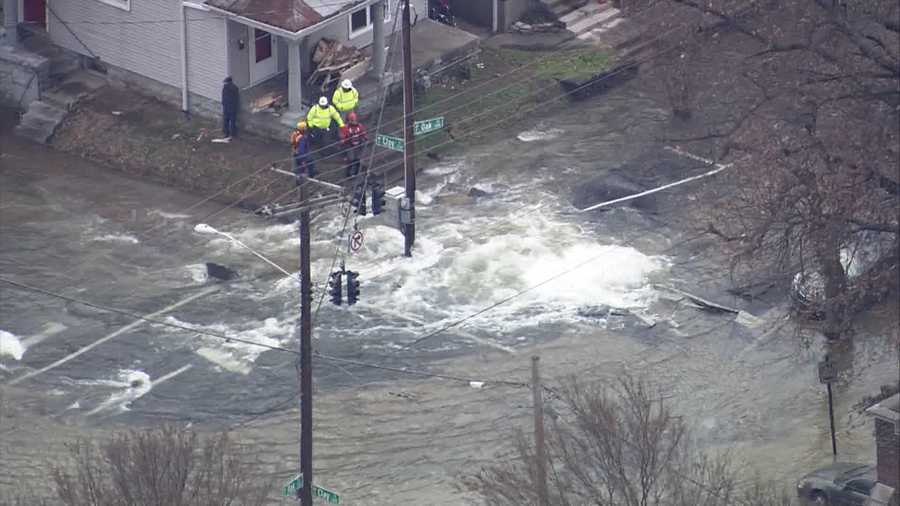 Images: Water main break floods Shelby Park neighborhood