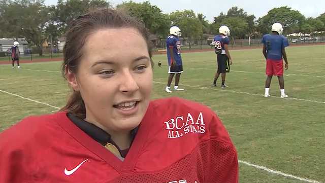 Female quarterback breaking barriers at high school