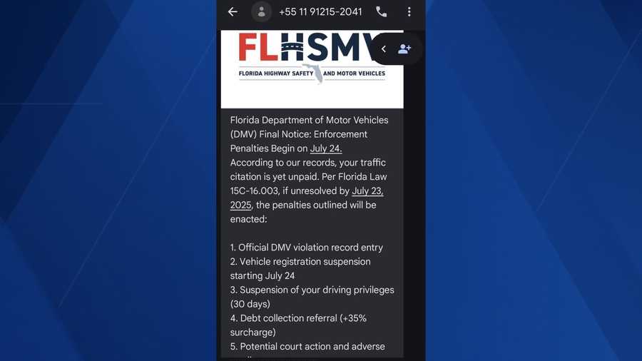 Scam alert: Fake DMV texts target Florida drivers with alleged fines ...