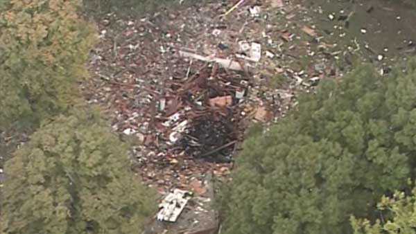 House reduced to rubble after explosion in southern Indiana